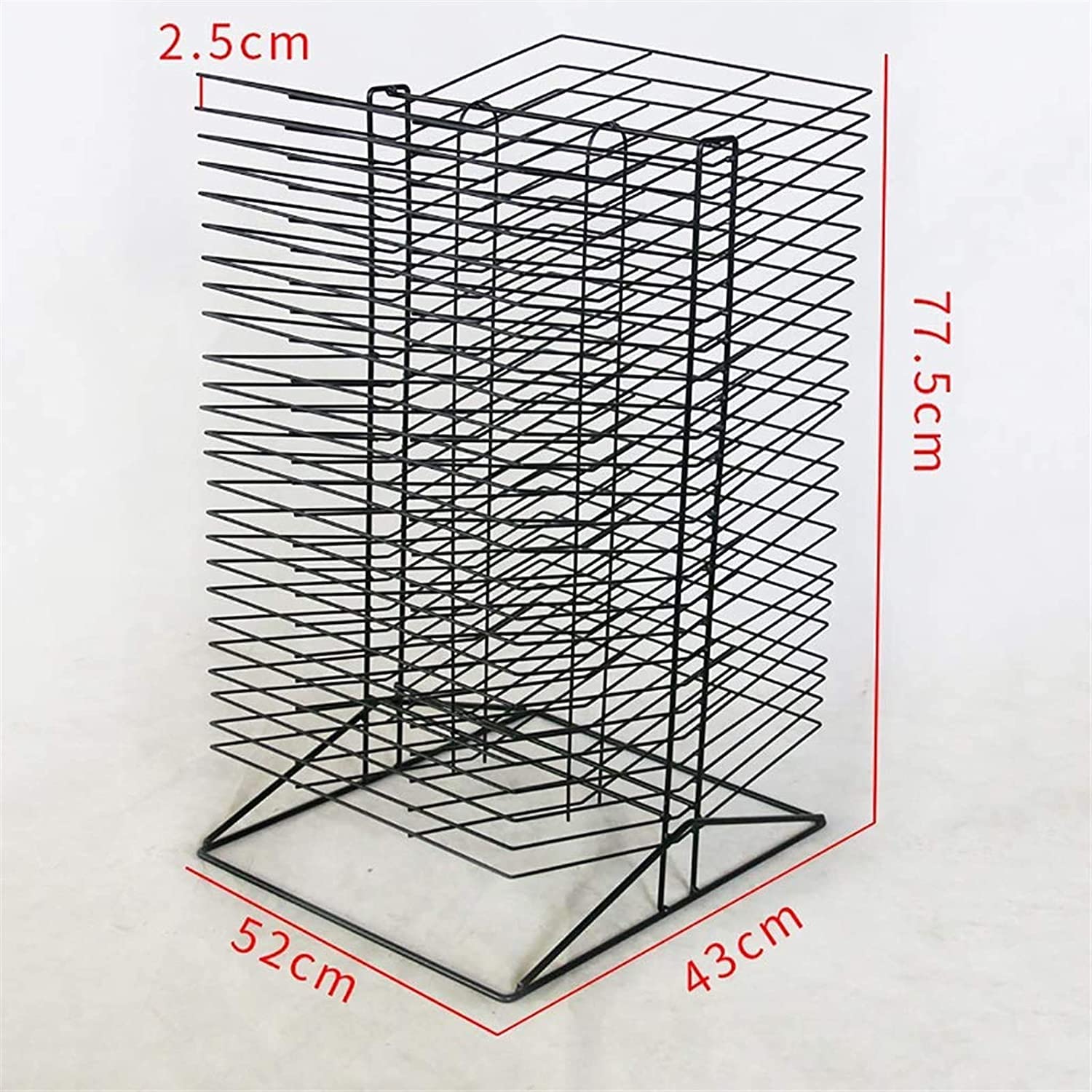 Drying & Print Racks, Back-to-Back 24-Shelf Drying Rack with 48 Wire Shelves for Mobile Classrooms Art Studios and Home Use