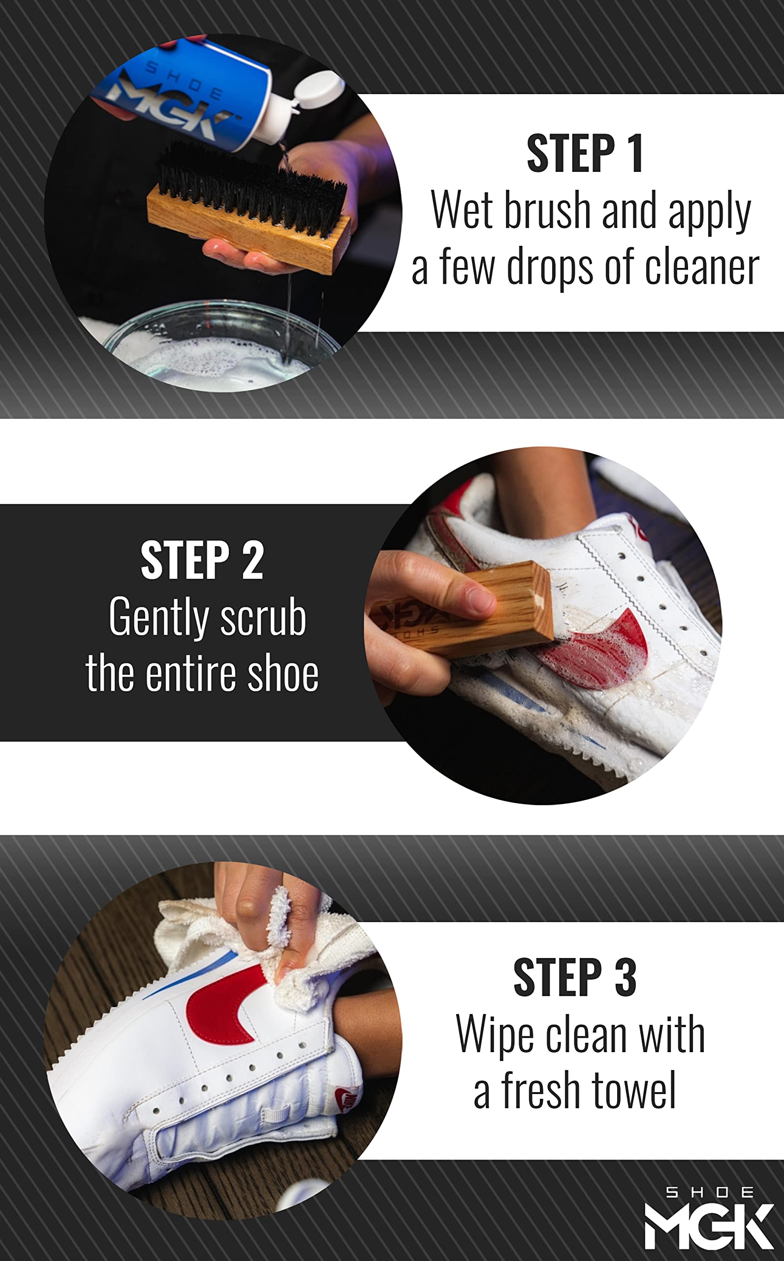 Shoe MGK Deluxe Shoe Brush Kit - Shoe Brush Set with XL Cleaner & Conditioner