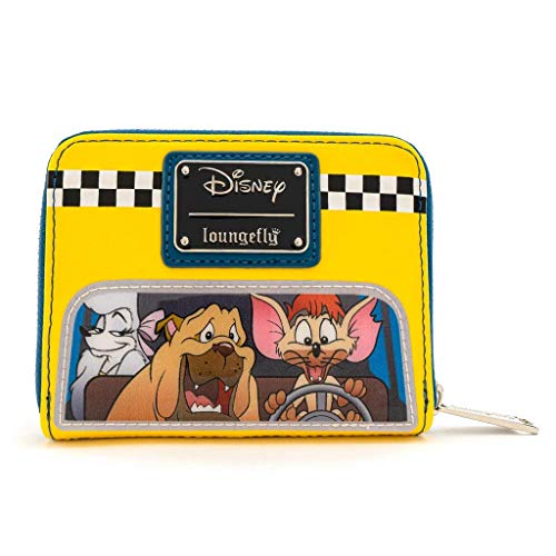 Loungefly x Disney Oliver and Company Taxi Ride Zip-Around Wallet (Blue/Yellow, One Size)