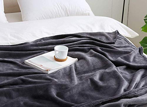 BEAUTEX Fleece Throw Blanket for Couch Sofa or Bed Throw Size, Soft Fuzzy Plush Blanket, Luxury Flannel Lap Blanket, Super Cozy and Comfy for All Seasons (Graphite, 50" x 60")