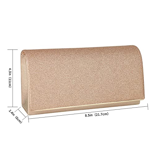 ZHANNI Evening Bag Clutch Purses for Women Ladies Sparkling Party Handbag Wedding Bag Prom Clutch(Gold)