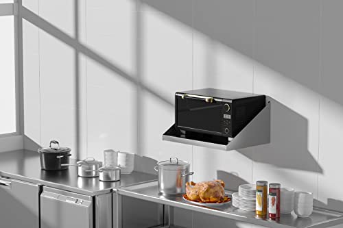 SWOTCATER Stainless Steel Microwave Shelf, Metal Appliance Wall Mount Floating Shelving, 18"x24" Stainless Steel Microwave Rack for Commercial Restaurant and Kitchen