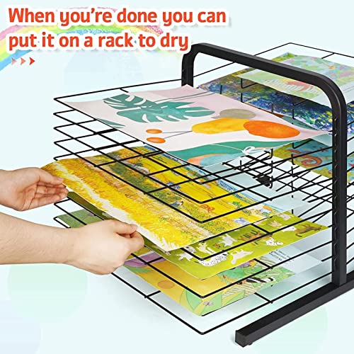Drying Racks,Tabletop Art Drying Rack Metal Wire Shelves Artwork Storage Display Racks for Classrooming Crafts, School and Art Club Use, 20 Shelves