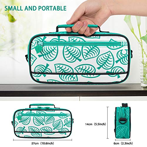 DLseego Carrying Case Design for Switch and New Switch OLED Console, Travel Carry Cover Storage Shell for New Leaf Animal Crossing Design holds up to 10 game cards Slots