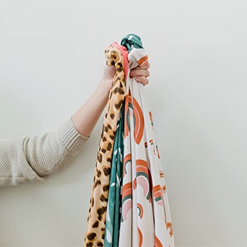 Soft Oversized Throw Blanket - Super Cozy Adult Size Large Swaddle Blankets for Bed, Sofa, Couch - Lightweight Jersey Knit Comfort Throws 57x72 Inch Long (Modern Boho Rainbow)