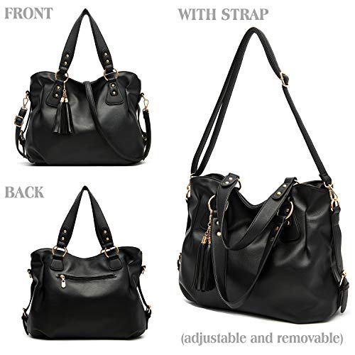Soperwillton Fashion Handbag for Women Shoulder Bag Top Handle Satchel Hobo Tote Bag Purse Set 4pcs