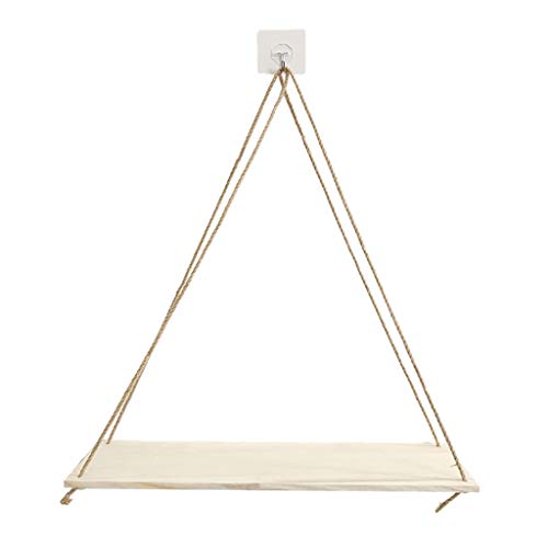 Hanging Shelves for Wall White Wood Shelf Rustic Storage Rack Home Decor Plants Photos Decorations Display for Living Room Bathroom Bedroom Kitchen Apartment Office Mounted Floating Shelves