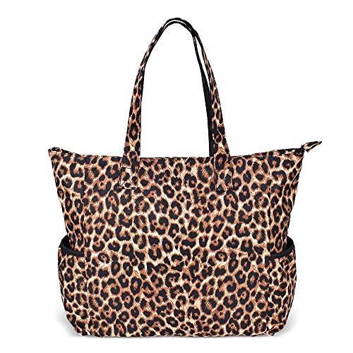 CLOUDMUSIC Shoulder Tote Bag For Women Fashion Multi-functional Bag Daily Shopping Travelling Sports Fitting Hiking(Leopard Spots)