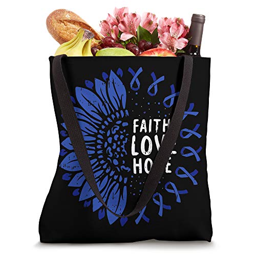 Faith Hope Love Colon Cancer Awareness Survivor Fighter Gift Tote Bag