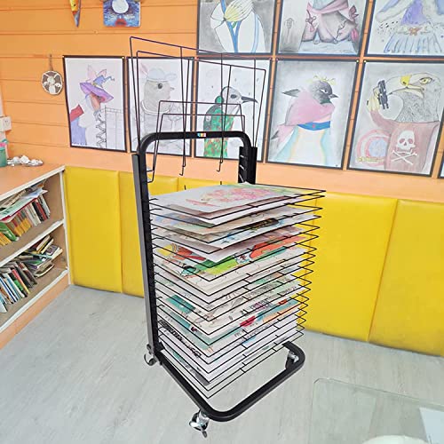 CENAP Art Drying Rack, Solid Mobile Art Drying Rack with Wire Rack for Art Classroom Studio and Home Use, Drying and Printing Rack (Size : 20-Layer)