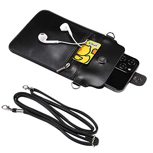 Lightweight Cell Phone Touch Screen Crossbody Bag Travel Shoulder Purse Wristlet Clutch Handbags, Black