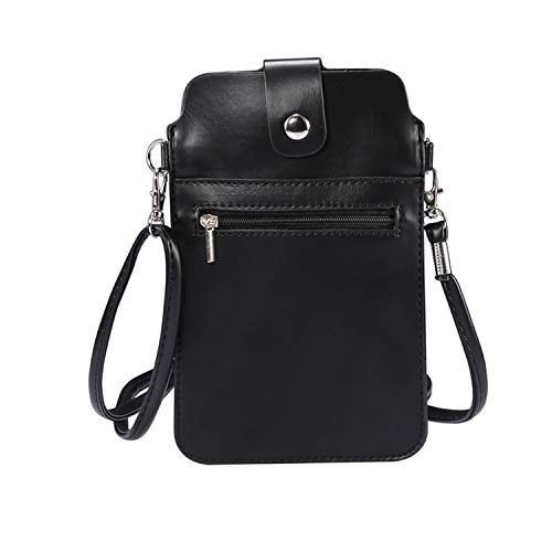 Lightweight Cell Phone Touch Screen Crossbody Bag Travel Shoulder Purse Wristlet Clutch Handbags, Black