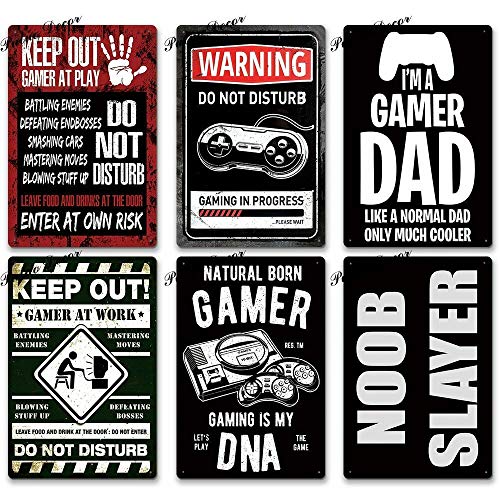 Pozino Game Sign Light Tin Sign Pac Black Arcade Video Game Room Wall Decor Game Room tin Signs 8x12 inch