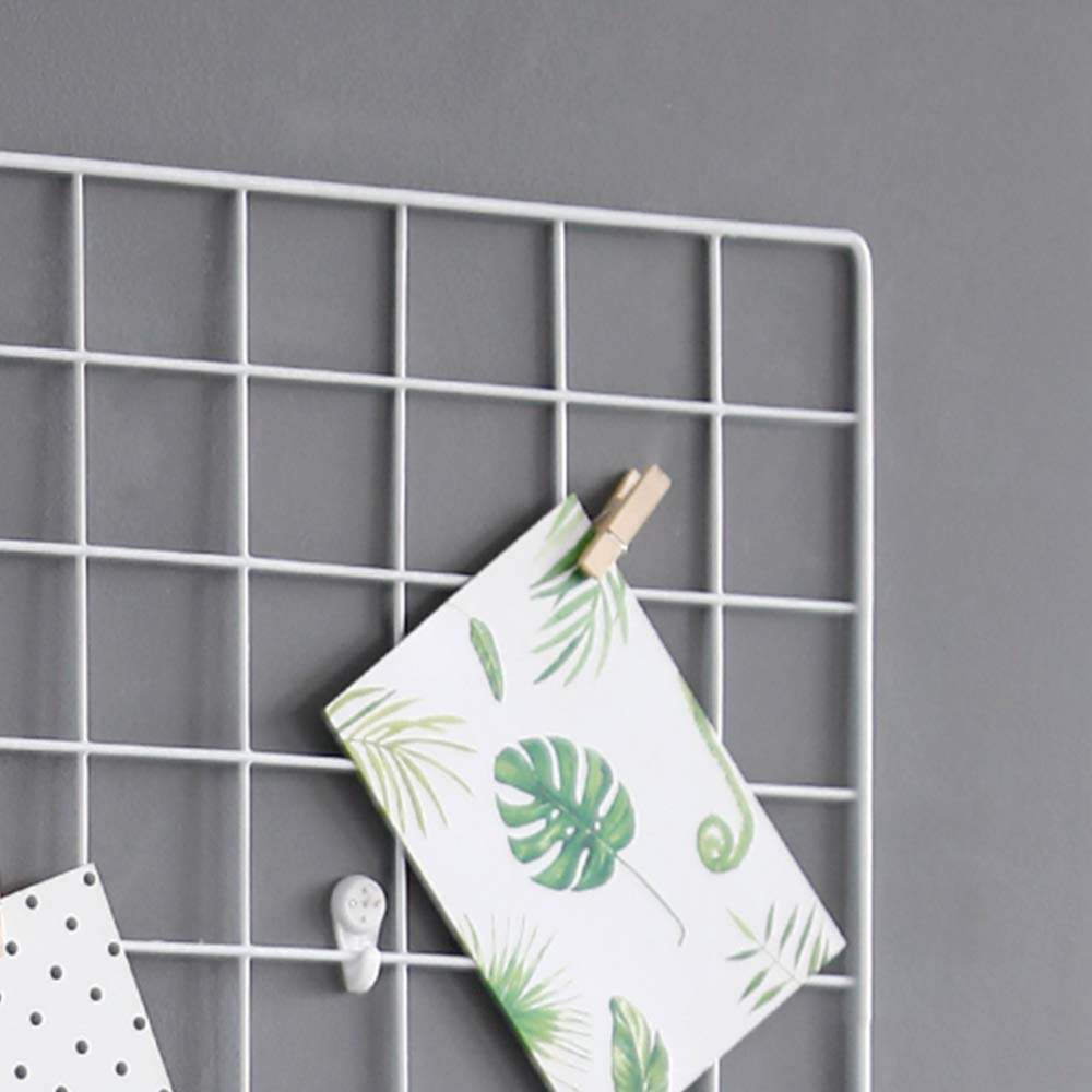 GBYAN Wall Grid 2 Pack Wire Photo Grid Panels Memo Board Wall Organizer (White)
