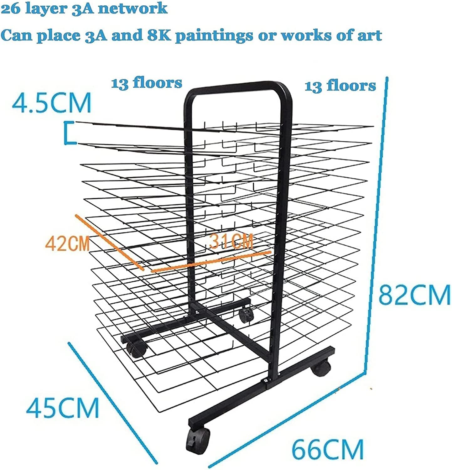 CENAP Art Drying Racks, Mobile Drying Racks for Art, with Wire Racks, Mobile classrooms, Art Studios, Drying Racks for Educational Products, Drying and Printing Racks