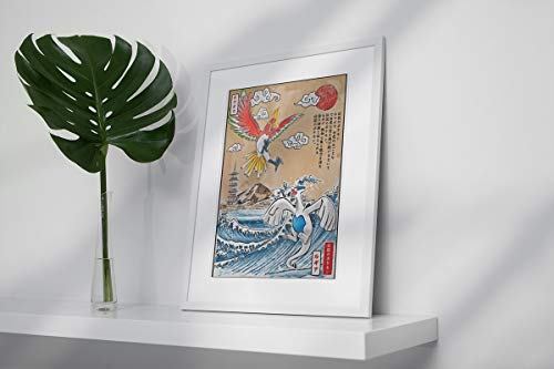 Leesilk Ho oh and Lugia legendary battle poster full size Frameless (24inchx36inch)