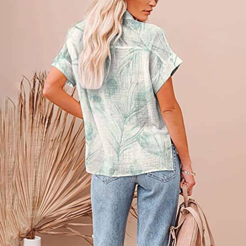 Plus Size Tops Women Short Sleeve Raglan Gradient Shirt Button Flowy Y2k Open Front Top Pleated Pocket Collar Blouse Leather Tops for Women Sexy Long Sleeve Gym Tops
