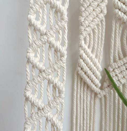 Geepro Boho Wall Decor Macrame Wall Hanging Shelf Indoor Window Plant Hanger for Wall Biege