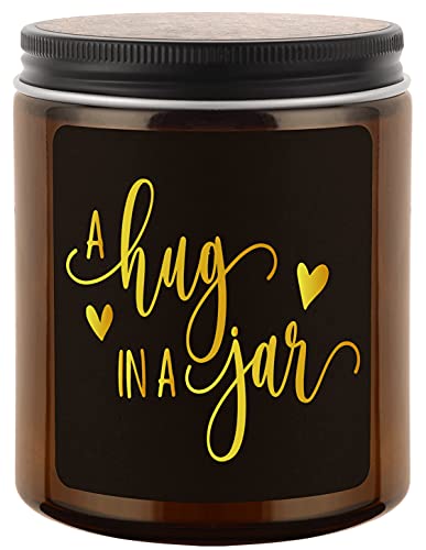 HUTYRT Lavender Scented Candles - Thinking of You Gifts for Women - A Hug in a Jar Candles - I Miss You Gifts,Get Well Gift for Her, Girlfriend, Boyfriend, Friends