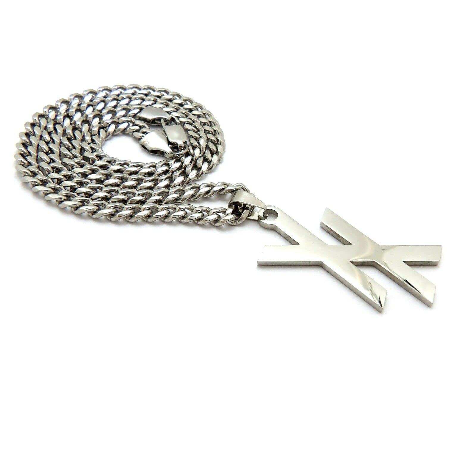 Jewelry For MGK XX PENDANT 18" 20" 24" BOX CUBAN ROPE STAINLESS STEEL CHAIN HIP HOP NECKLACE Style-2345908-2425