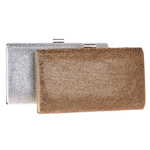 momo mo Evening Bag Women Clutch Purse Chain Dress Handbag Wedding Gold