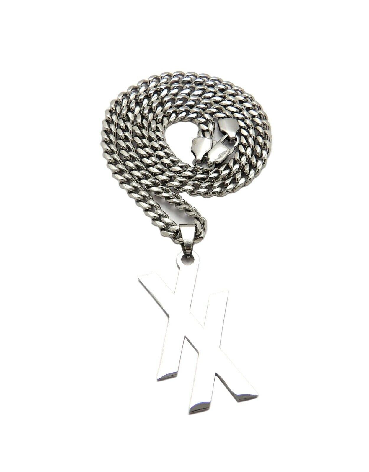 Jewelry For MGK XX PENDANT 18" 20" 24" BOX CUBAN ROPE STAINLESS STEEL CHAIN HIP HOP NECKLACE Style-2345908-2425