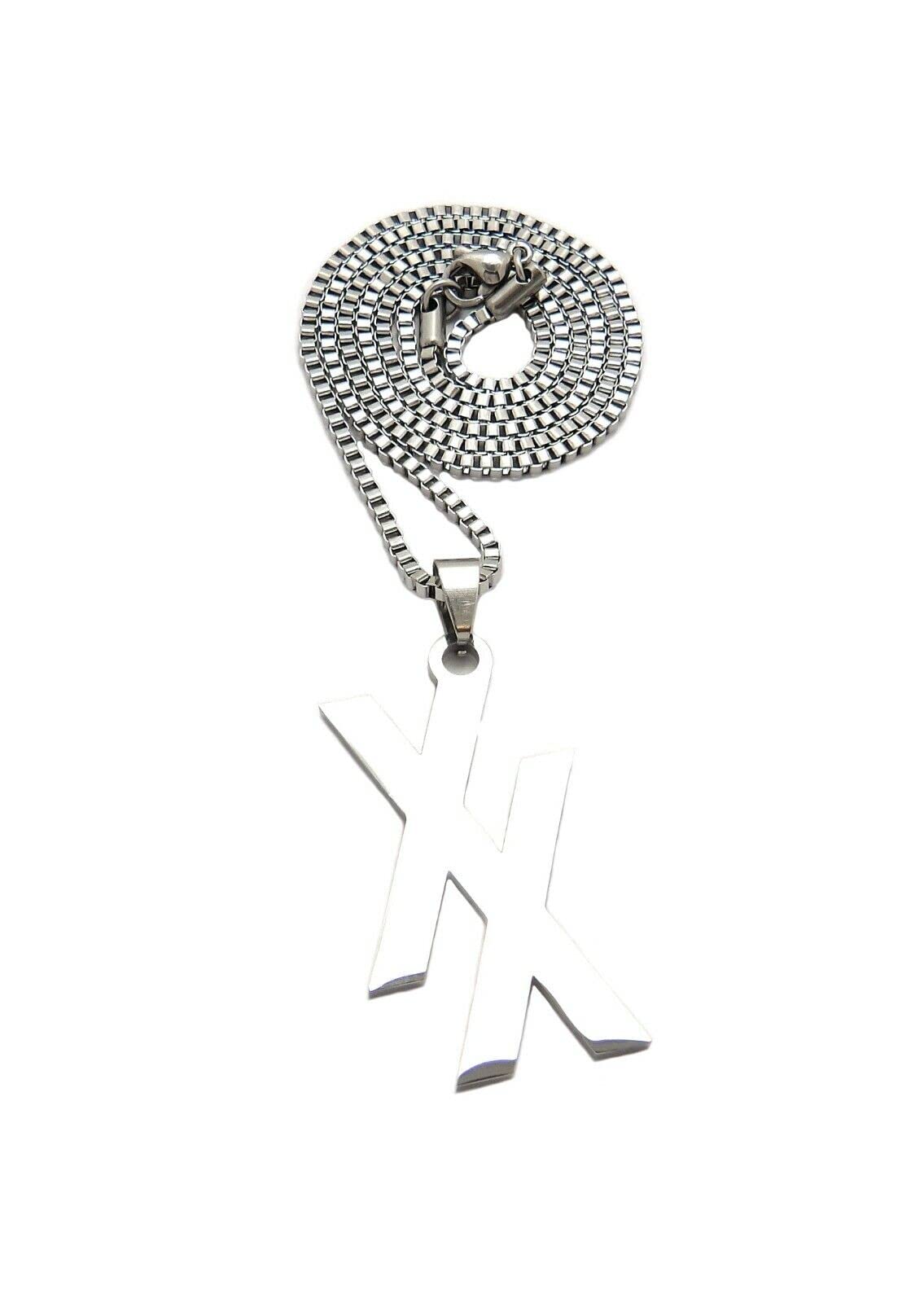 Jewelry For MGK XX PENDANT 18" 20" 24" BOX CUBAN ROPE STAINLESS STEEL CHAIN HIP HOP NECKLACE Style-2345908-2425