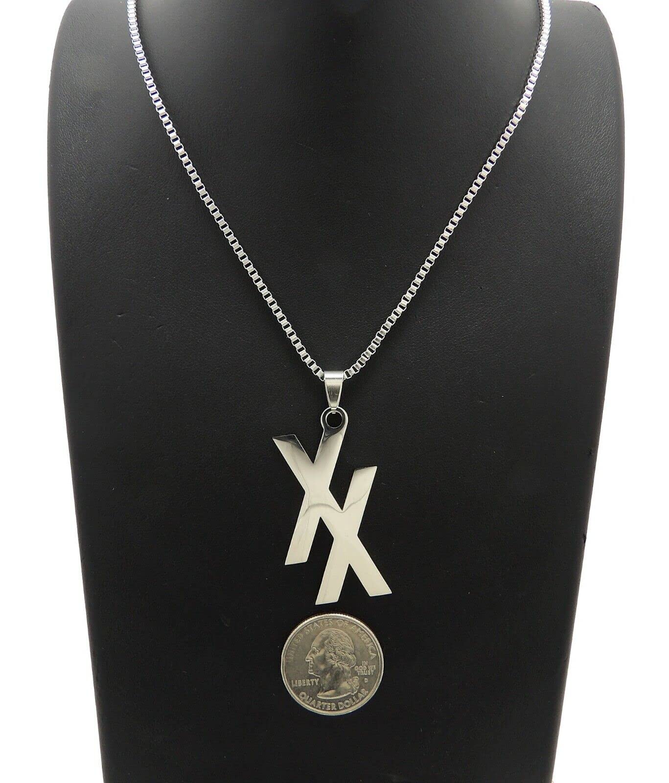 Jewelry For MGK XX PENDANT 18" 20" 24" BOX CUBAN ROPE STAINLESS STEEL CHAIN HIP HOP NECKLACE Style-2345908-2425