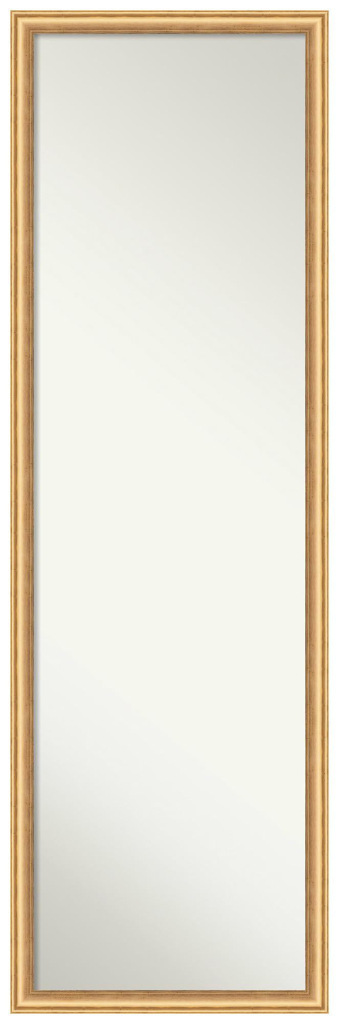 Amanti Art Gold Full Length Mirror for Door, 50x16 Salon Scoop Gold Tall Wall Mirror Full Length, Mounted to Door or Closet Wall with no visible brackets, Casual Wood Frame, Bedroom Decor from WI, USA