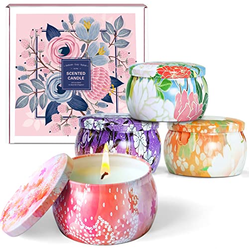 LA BELLEFÉE Scented Candles, Natural Soy Candles for Home Scented, Gifts for Mom Candles Gifts for Women, Spa, Yoga, Lavender, Blush Peony, Cinnamon Apple, Velvet Rose