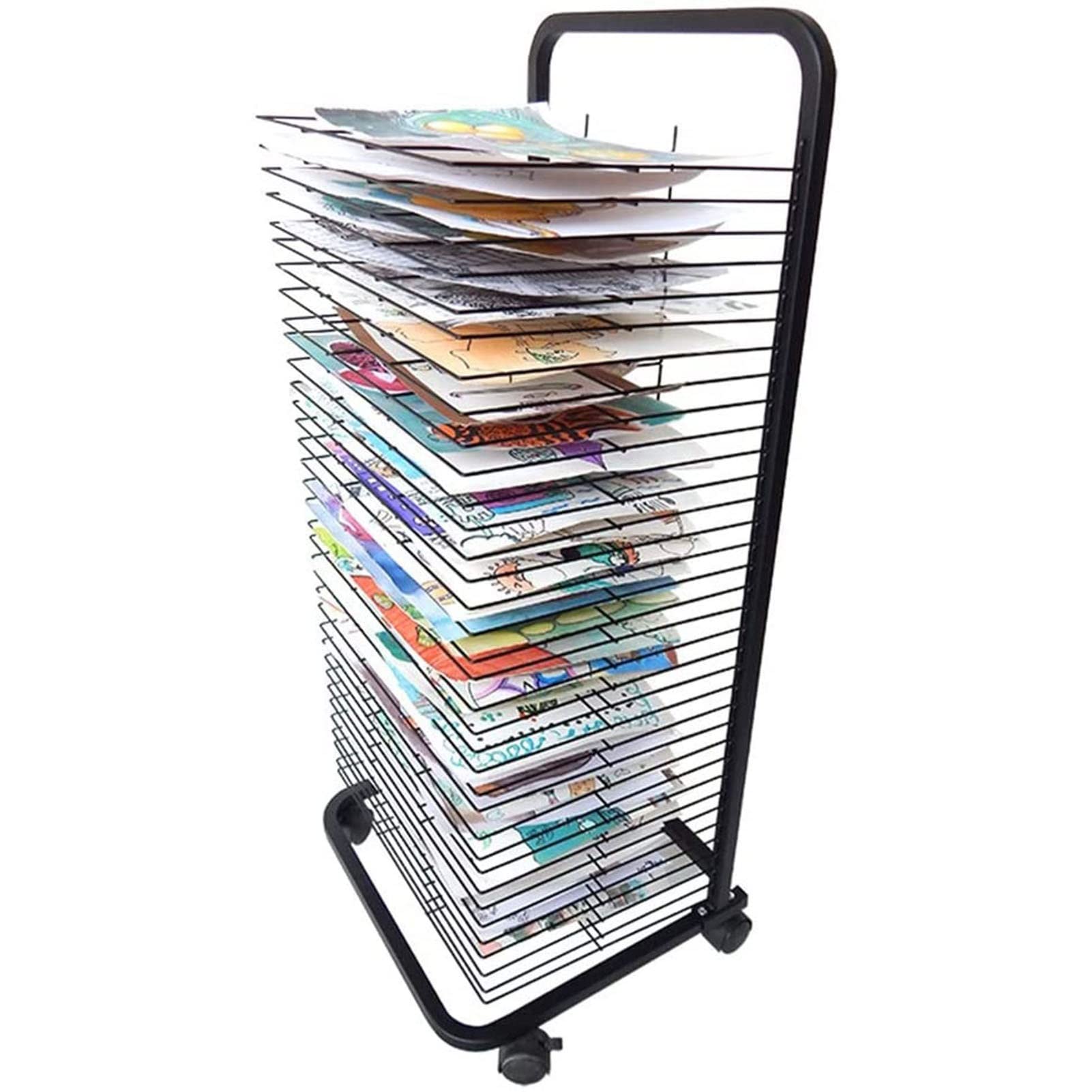 YSCMX Art Drying Rack, Mobile Drying Rack with Wire Shelves for Works of Art, Mobile Classrooms, Art Studio, Educational Product Drying Rack, Drying Easel, Drying& Print Racks (Size : 25-Layer)
