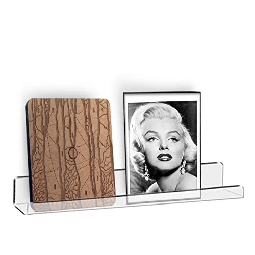 Cerpourt 8 Pack 12'' Clear Vinyl Record Display Shelf,Acrylic Album Vinyl Record Holder Wall Mount and Display Your Favorite LP Records in Style