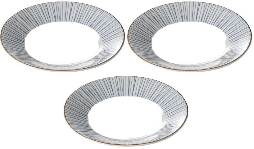 セトモノホンポ(Setomonohonpo) Set of 3, Kyoto Tokusa 5.0 Shallow Bowl [6.4 x 1.8 inches (16.2 x 4.6 cm)] | Serving Plate