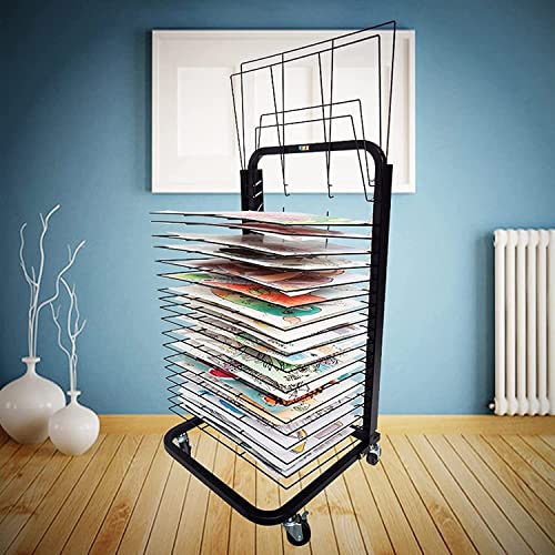 CENAP Art Drying Rack, Solid Mobile Art Drying Rack with Wire Rack for Art Classroom, Studio and Home Use Drying and Printing Rack (Size : 20-Layer)