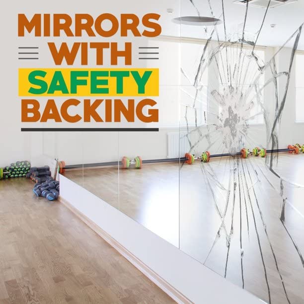 haa (48''x32'') Wall Mounted Frameless Activity Mirrors for Home Gym Large Full Body Use Tempered Glass with Safety Backing (1)