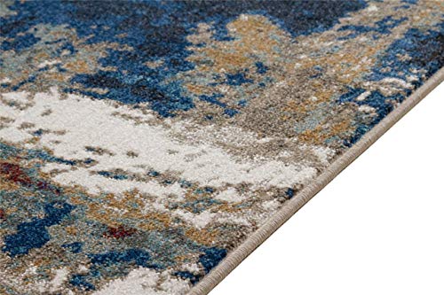 LUXE WEAVERS Arman Distressed Artistic Abstract Fringe Multi 8x10 Area Rug