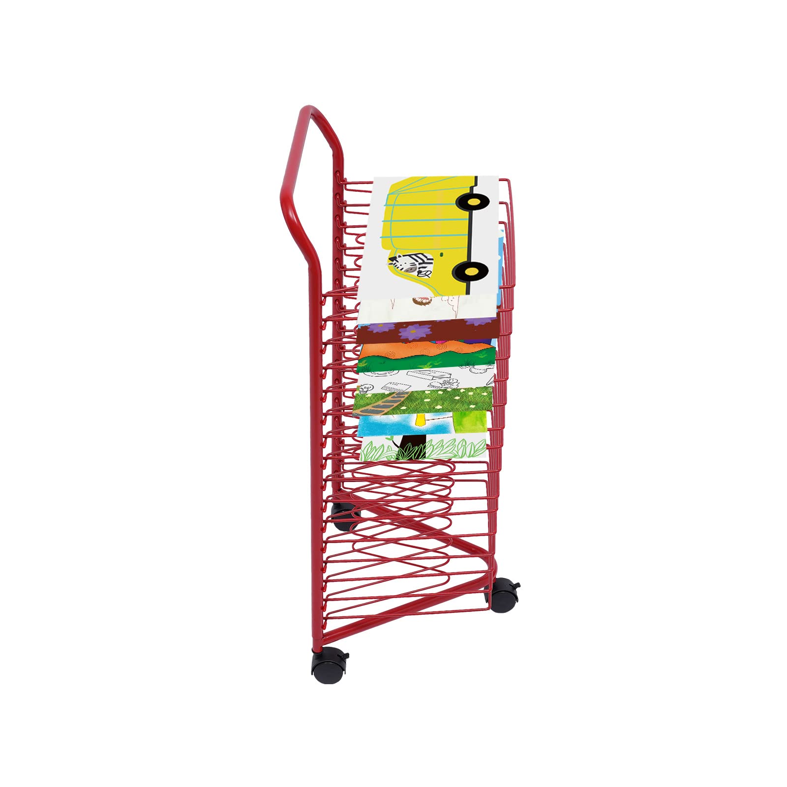 Mobile Art Drying Rack,16 Shelves,Ideal for School/Art Clubs,Height 33 inches,Art Drying Rack for Classroom Paint Drying Rack Art Artwork Storage Display Rack Art Drying Rack with Wheels for Crafts