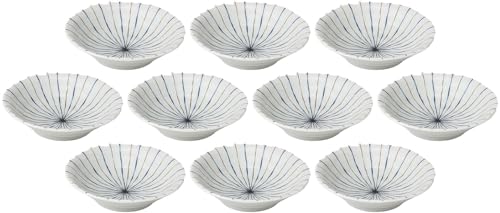 セトモノホンポ(Setomonohonpo) Set of 10, Kyoto Tokusa 4.0 Shallow Pot [5.0 x 1.5 inches (12.7 x 3.7 cm)] | Medium Pot