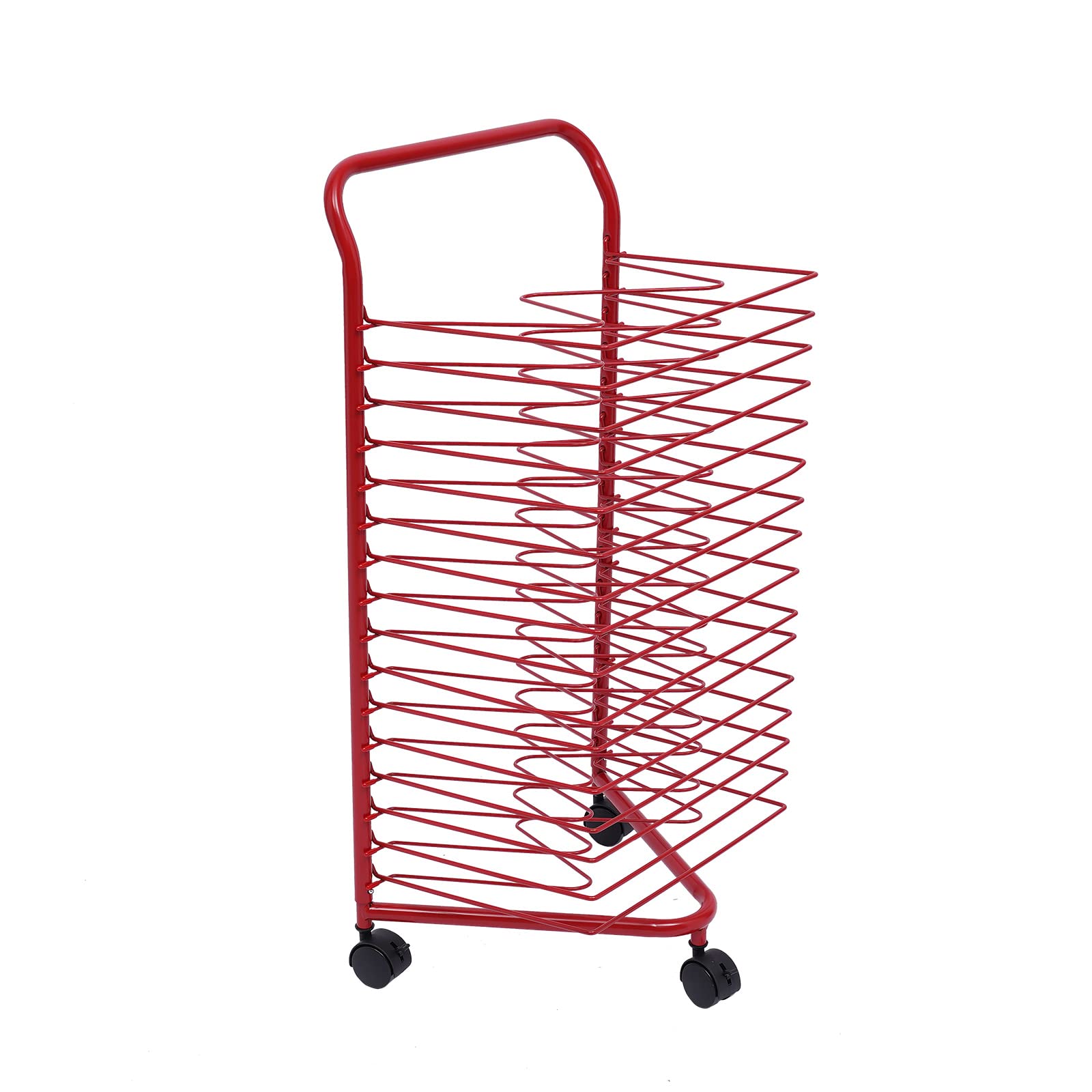Mobile Art Drying Rack,16 Shelves,Ideal for School/Art Clubs,Height 33 inches,Art Drying Rack for Classroom Paint Drying Rack Art Artwork Storage Display Rack Art Drying Rack with Wheels for Crafts