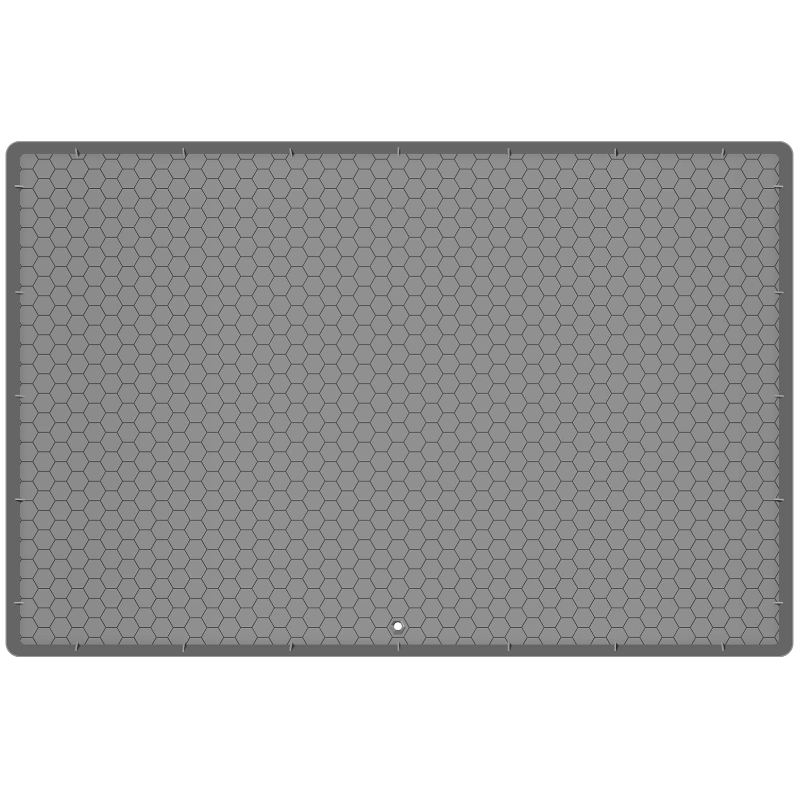 Sanbege Under Sink Mat Liner 34" x 22", Kitchen Cabinet Protector Tray with Drain Hole, Multipurpose Silicone Waterproof Mat for 36" Cabinet or Crafting, Pet Bowls, Floor Organization (Grey)