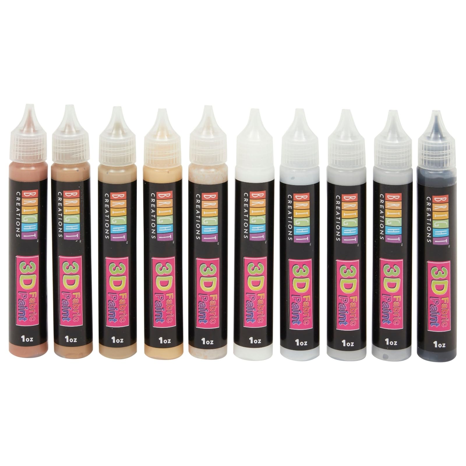 3D Fabric Paint 30 Colors with Sticker Stencils, Permanent Textile Paint Includes Neon, Metallic, Glitter for Clothing