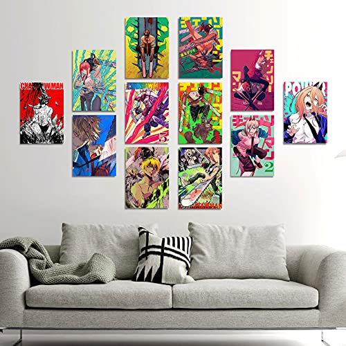 xuankumaibao Chainsaw Man Poster 12 PCS 10x14Inch HD Photo Chainsaw Man Merch