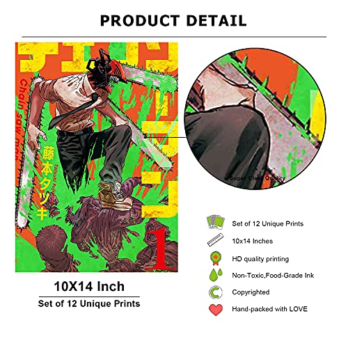 xuankumaibao Chainsaw Man Poster 12 PCS 10x14Inch HD Photo Chainsaw Man Merch