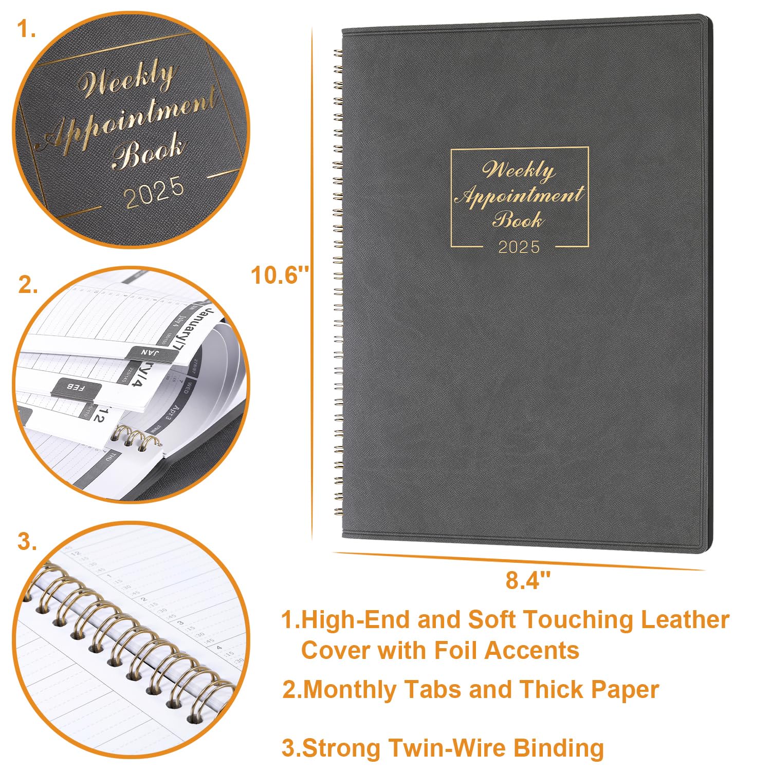 2023 Weekly Appointment Book - Daily Hourly Planner 2023, January 2023- December 2023, 8.4" x 10.6", 15-Minute Interval, Flexible Soft Cover, Twin-Wire Binding, Perfect for Your Life