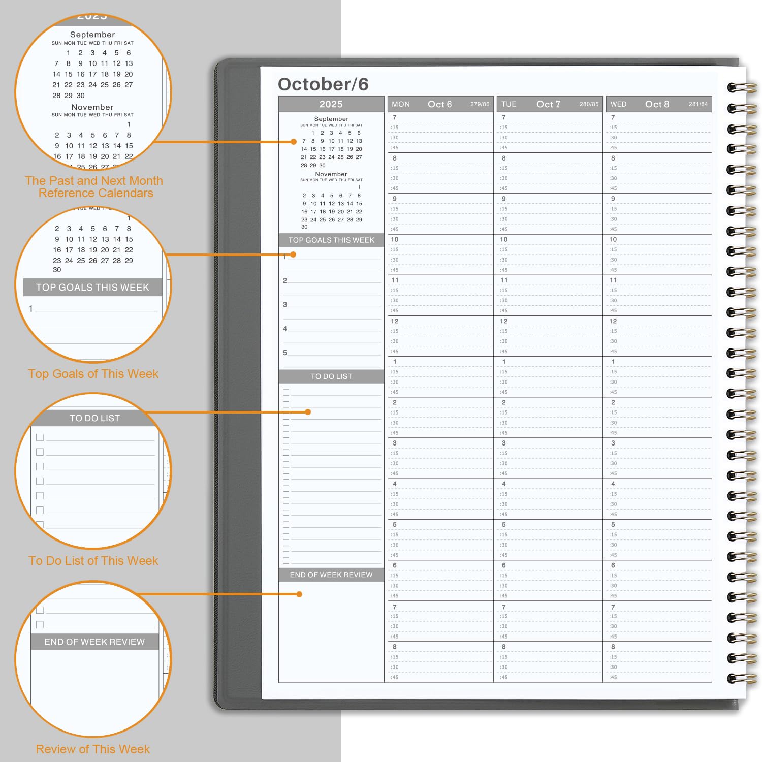 2023 Weekly Appointment Book - Daily Hourly Planner 2023, January 2023- December 2023, 8.4" x 10.6", 15-Minute Interval, Flexible Soft Cover, Twin-Wire Binding, Perfect for Your Life