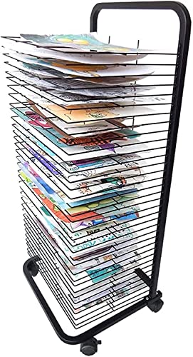 CENAP Art Drying Rack, Mobile Classroom Drying Rack with Wire Rack for Art Studio and Home use, Drying and Printing Rack (Size : 35-Layer)