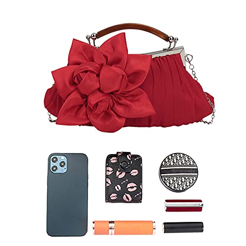 Goclothod Evening Bags for Women Cute Floral Clutch Purse Party Chain Handbag
