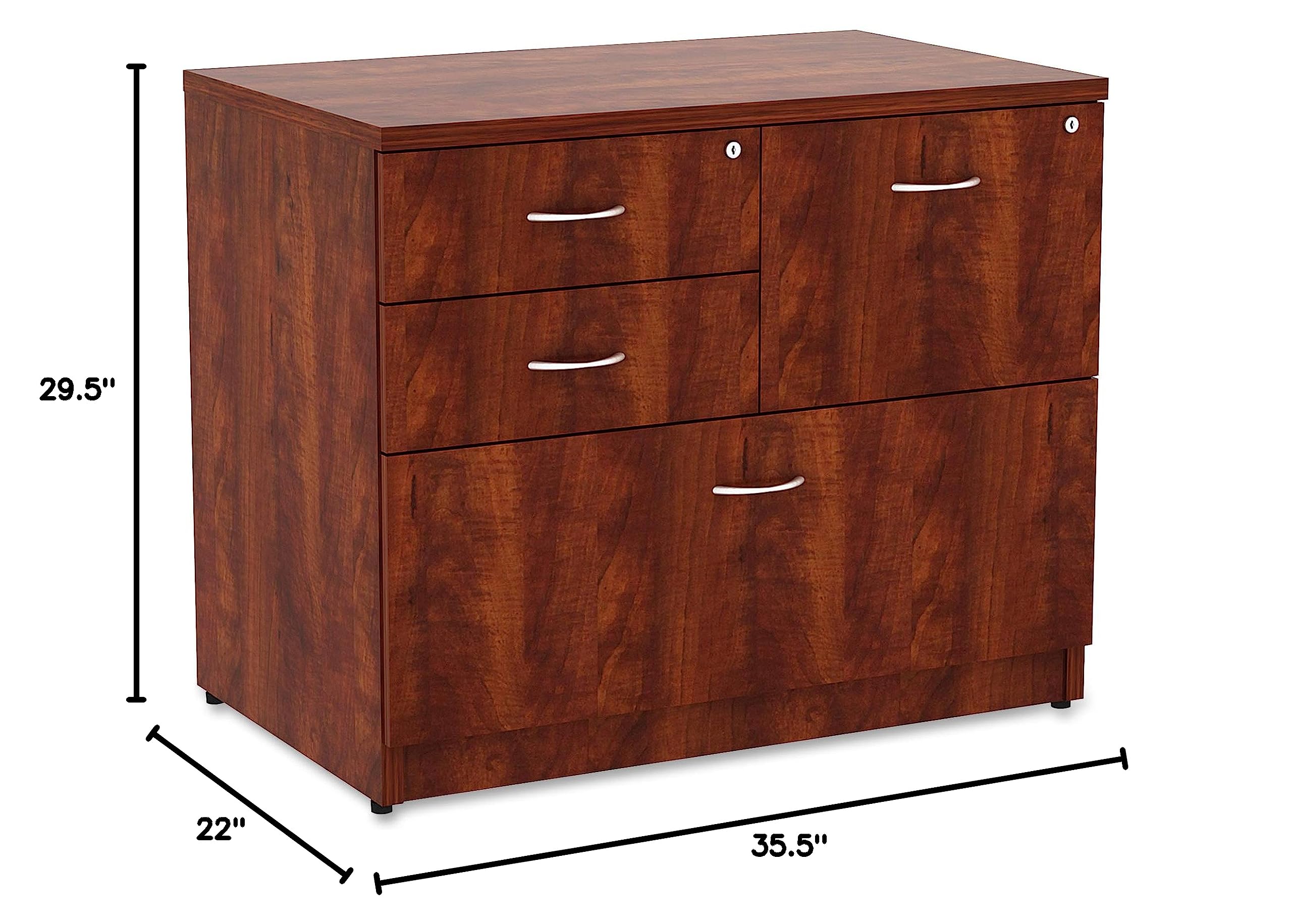 Lorell Prominence Lateral File, Cherry Laminate Top