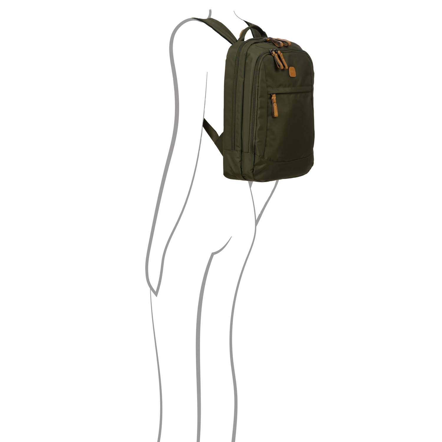 Bric's X-Travel Metro Backpack - 15 Inch - Travel Backpack for Women and Men - Designer Bag with Large Pockets - Olive