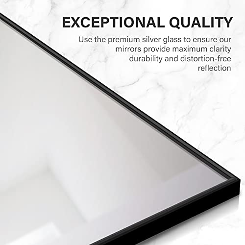YSSOA Full Length Mirror 65" x22, Floor Mirror, Standing Mirror, Leaning Mirror, Full Body Mirror, Large Mirror, Bedroom Mirror with Aluminum Frame, Black